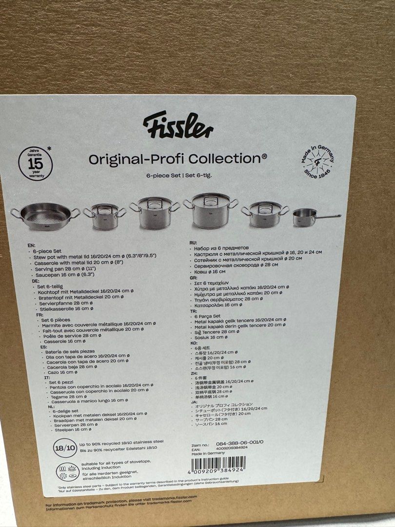 Fissler Original-Profi Collection 6-Piece Cookware Set, Furniture ...