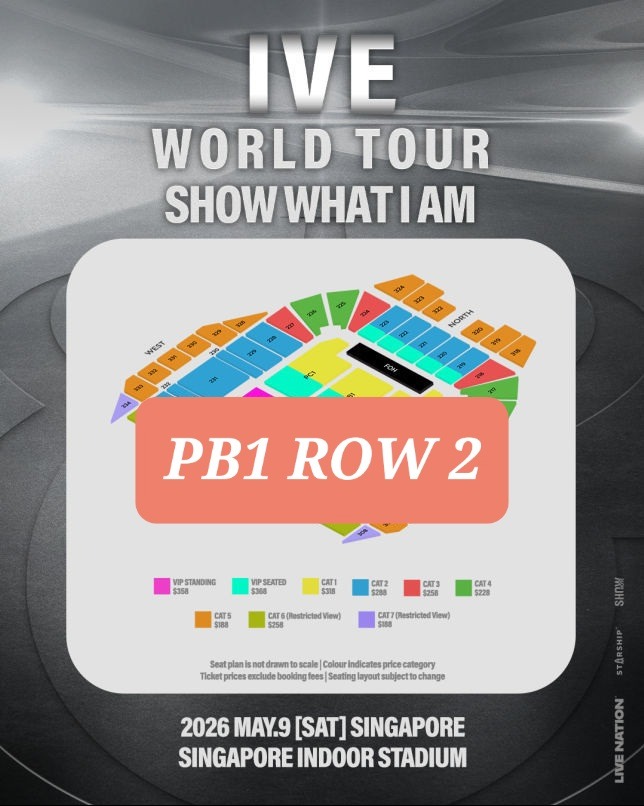 IVE VIP SEATED PB1 ROW 2 SINGAPORE CONCERT, Tickets & Vouchers, Event ...