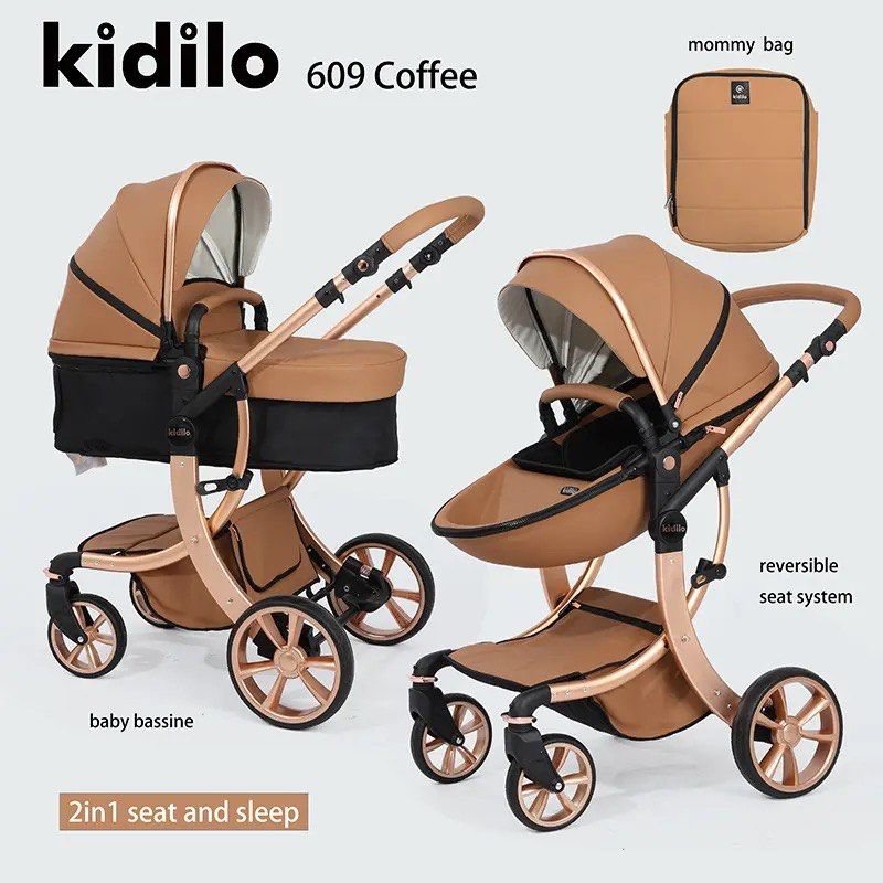 Kidilo 609 Coffee 2-in-1 Baby Stroller, Babies & Kids, Going Out ...