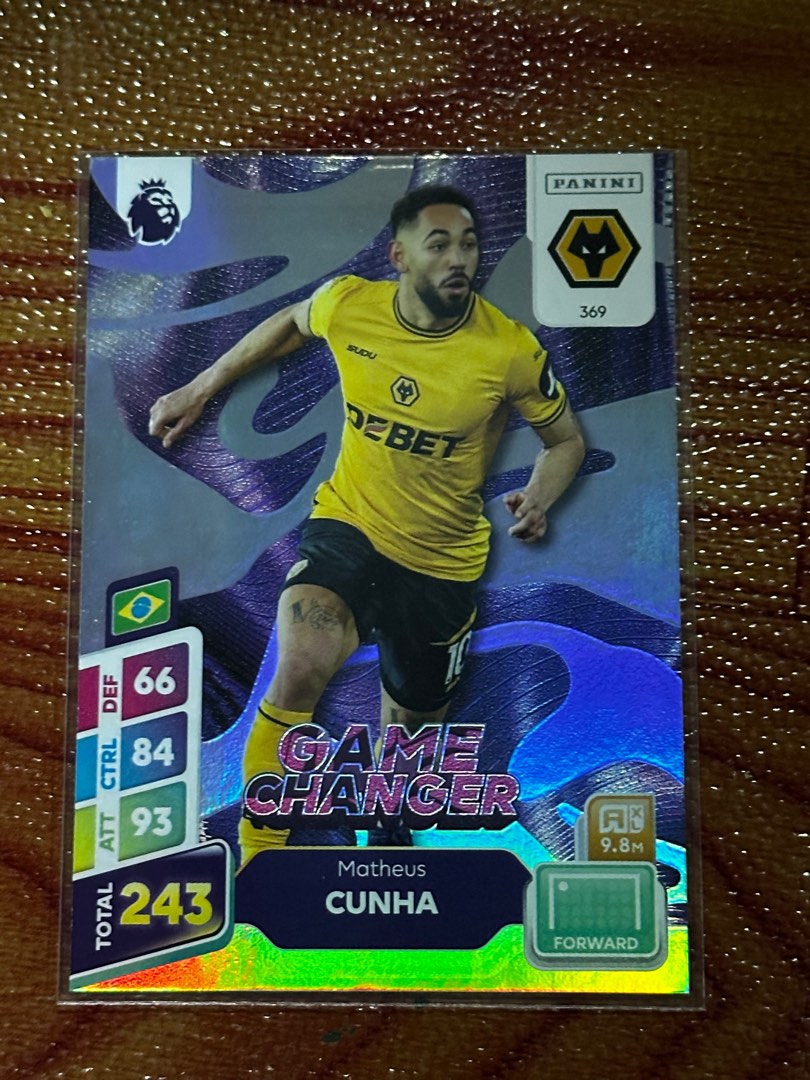 Matheus Cunha Purple Parallel Game Changer Card #369 - Panini Adrenalyn ...
