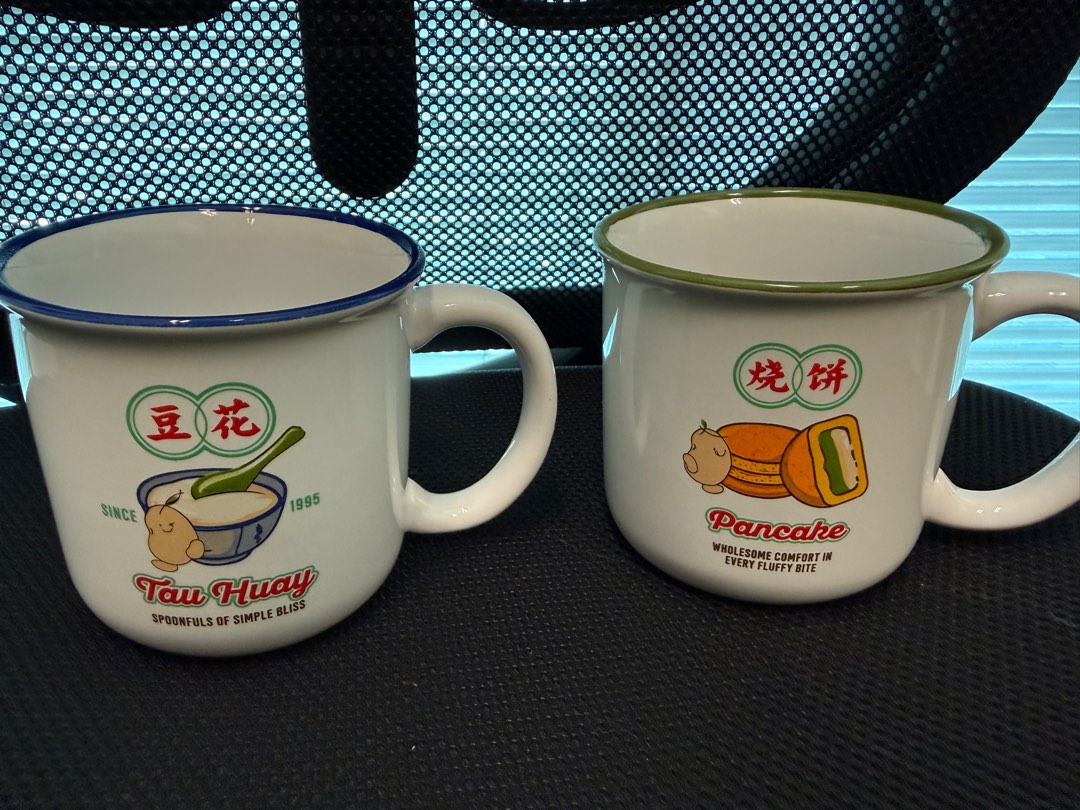 Mr bean Tau Huay & Pancake Mugs 30 anniversary, Furniture & Home Living ...