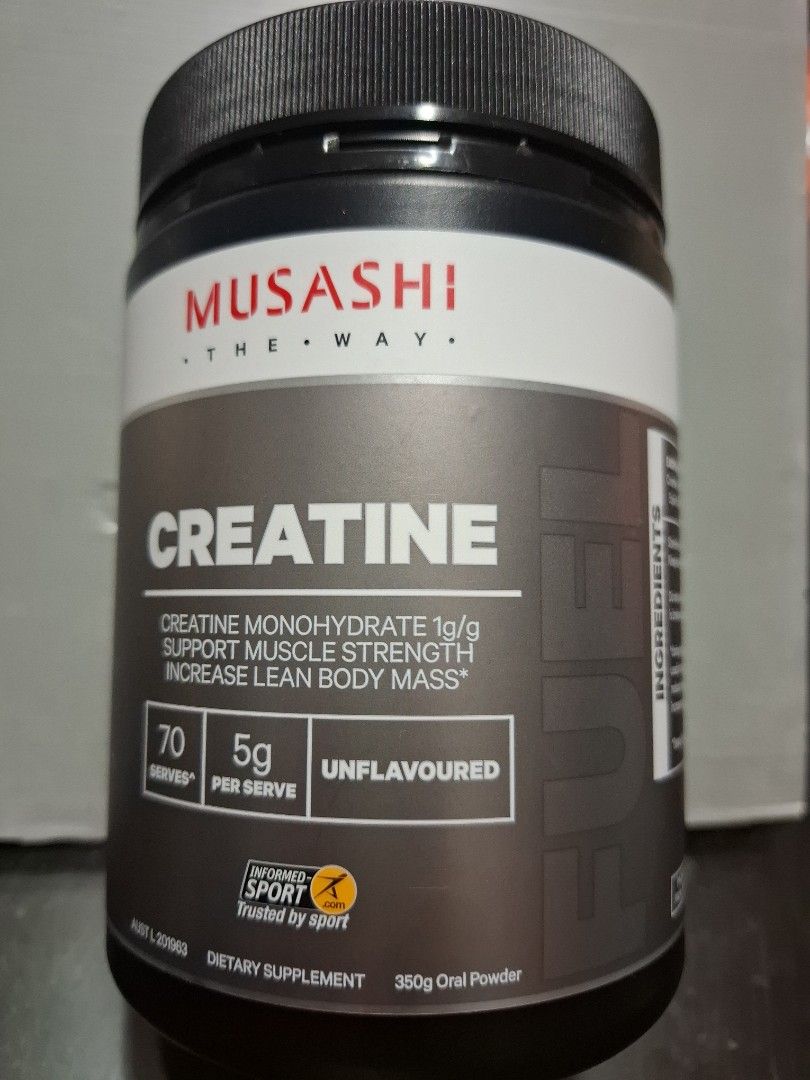 MUSASHI CREATINE Dietary Supplement, 350g Oral Powder, Inside Cover Seal Unbroken, Expiry ...