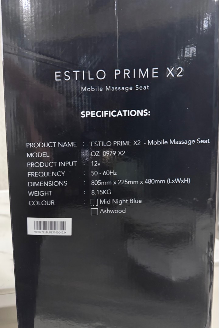 Ogawa Estilo Prime X2 Mobile Massage Seat, Health & Nutrition, Massage ...