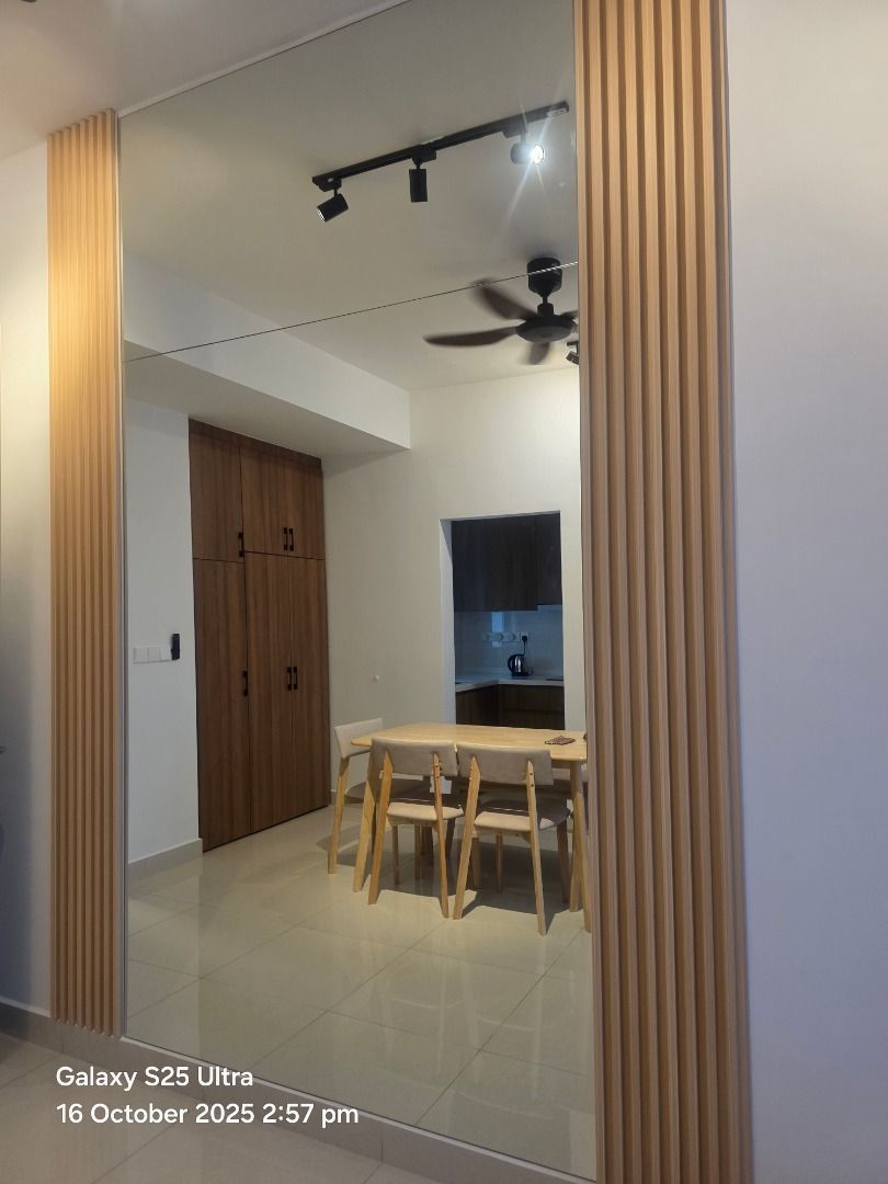 PASANG CERMIN DINDING DAN FLUTED PANEL l wall panel with fluted install ...