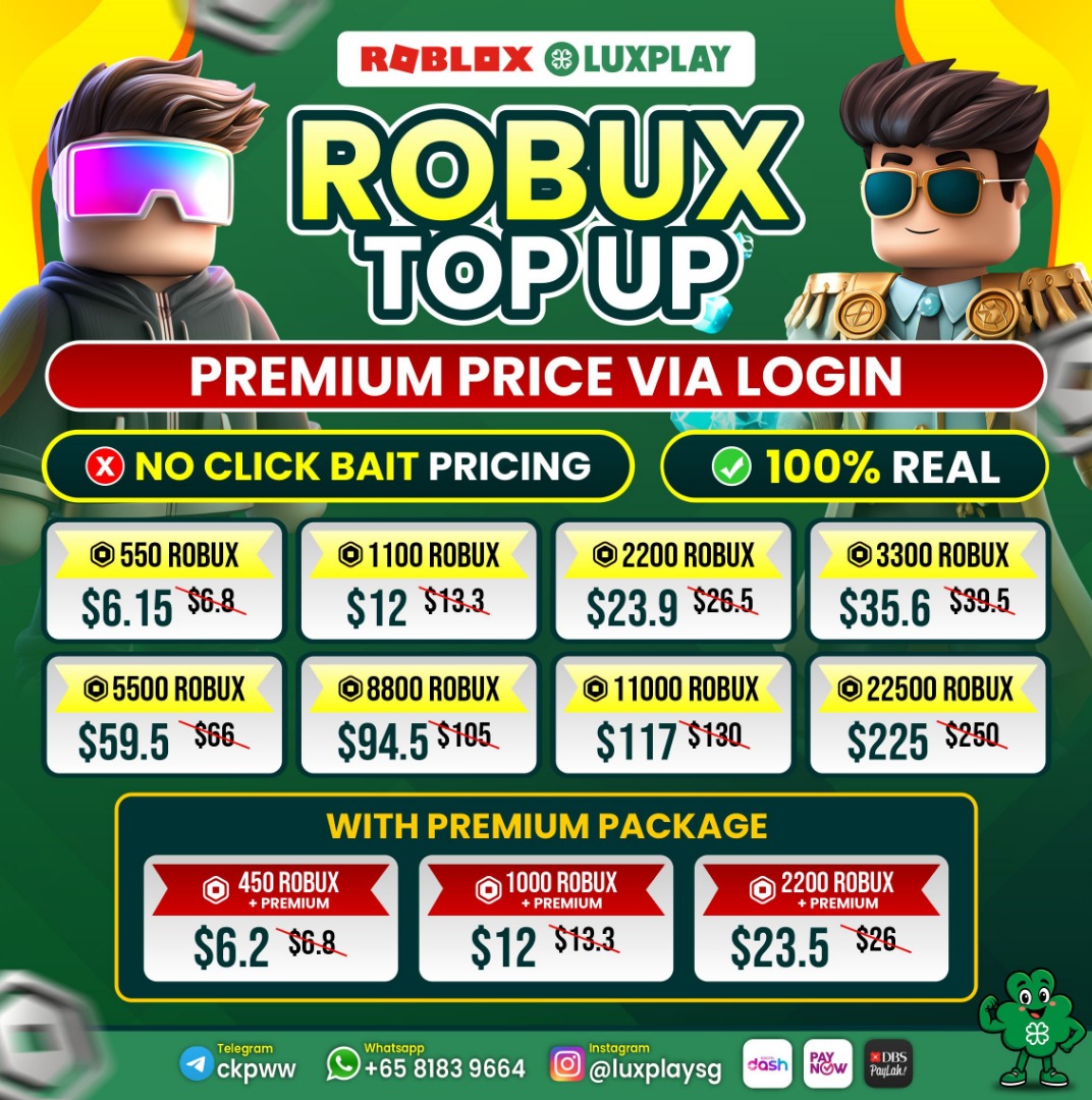 Roblox Robux RBLX Top Up 💰🔥 INSTANT & SAFE 💎 | Top Up via LOGIN ⚡ ...