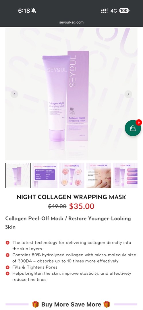 Seyoul NIGHT COLLAGEN WRAPPING MASK, Beauty & Personal Care, Face, Face ...