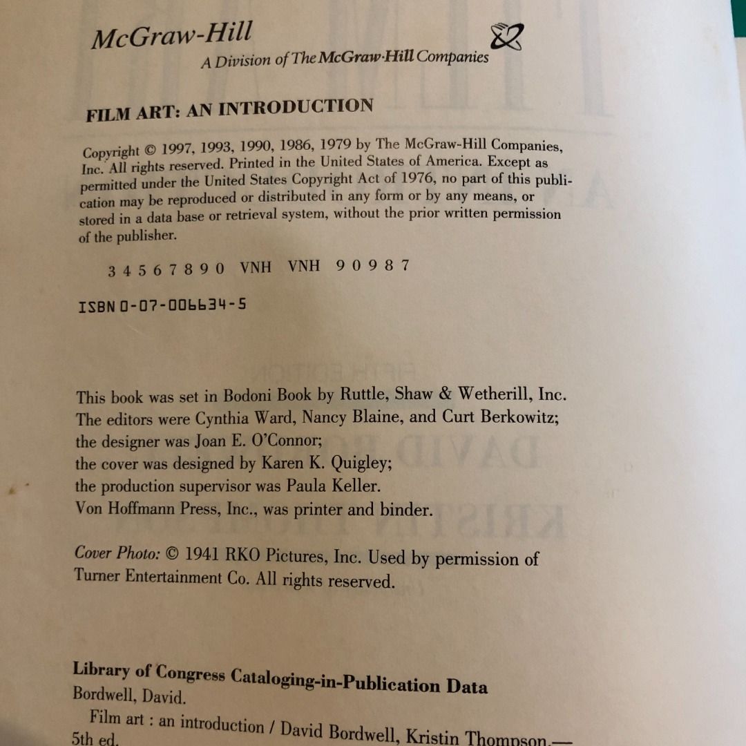 Textbook: Film Art: An Introduction (5e), Hobbies & Toys, Books & Magazines, Textbooks on Carousell