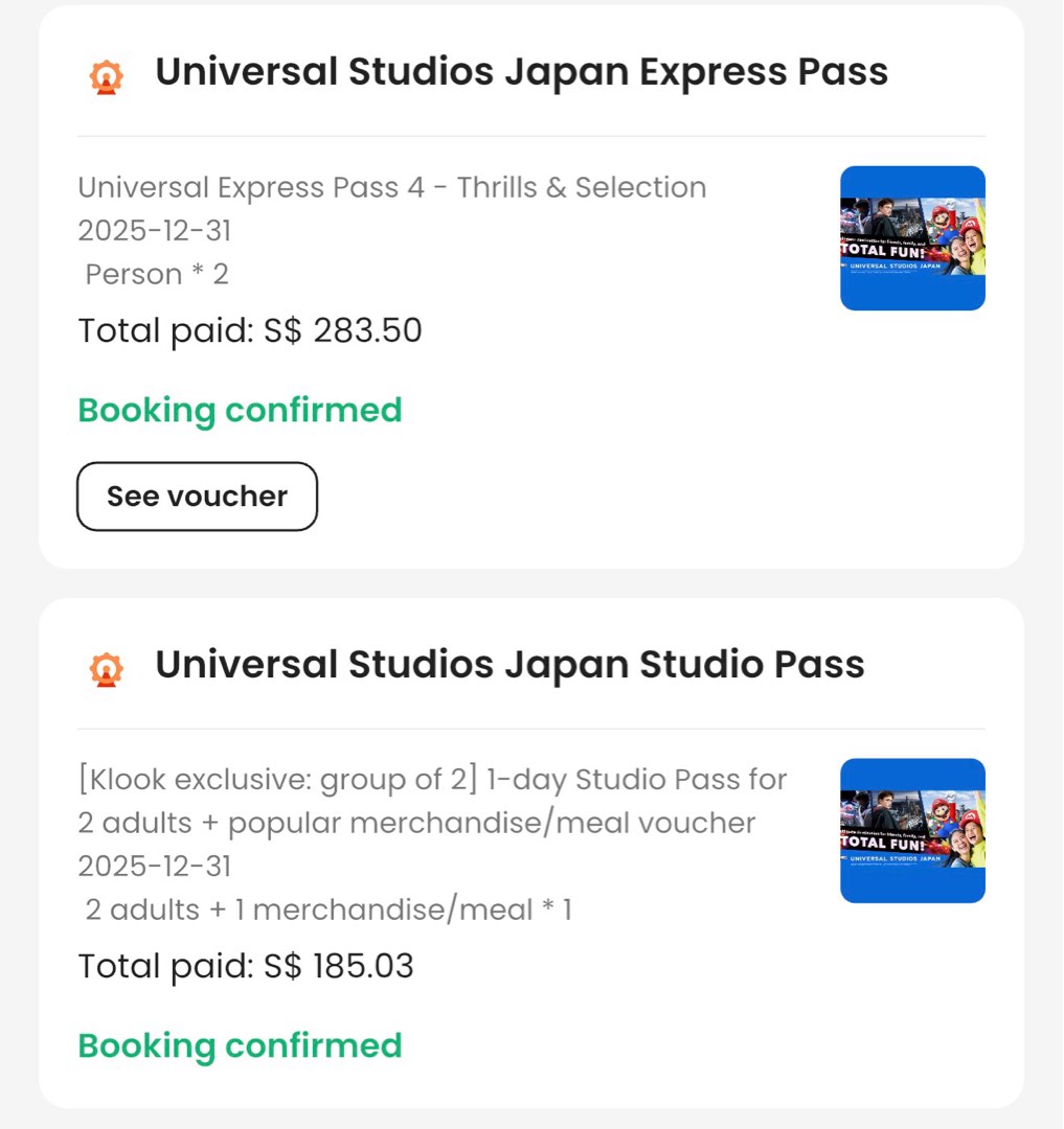 Universal Studios Japan Express Pass & Studio Pass, Tickets & Vouchers ...