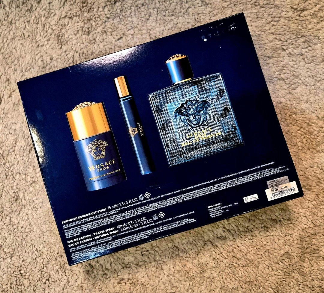 Versace Eros Eau de Parfum Gift Set, Beauty & Personal Care, Fragrance ...