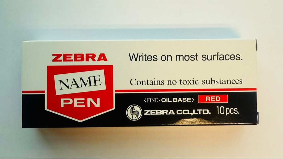 Zebra Name Pen - Red, Blue, Black (10 pens per box), Hobbies & Toys ...