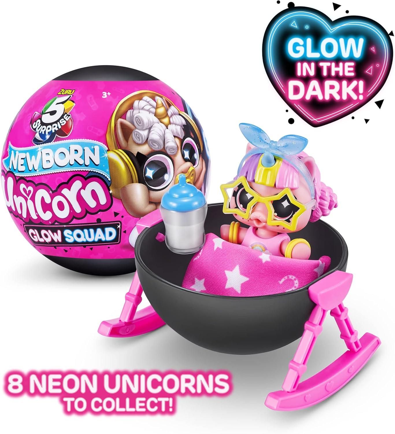 5 Surprise Unicorn Squad Series 6 Newborn Unicorn Glow Squad Mystery ...