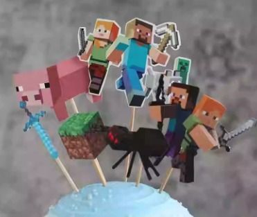 8 Types of 2D / 3D Minecraft / Game Characters cake toppers, Hobbies ...