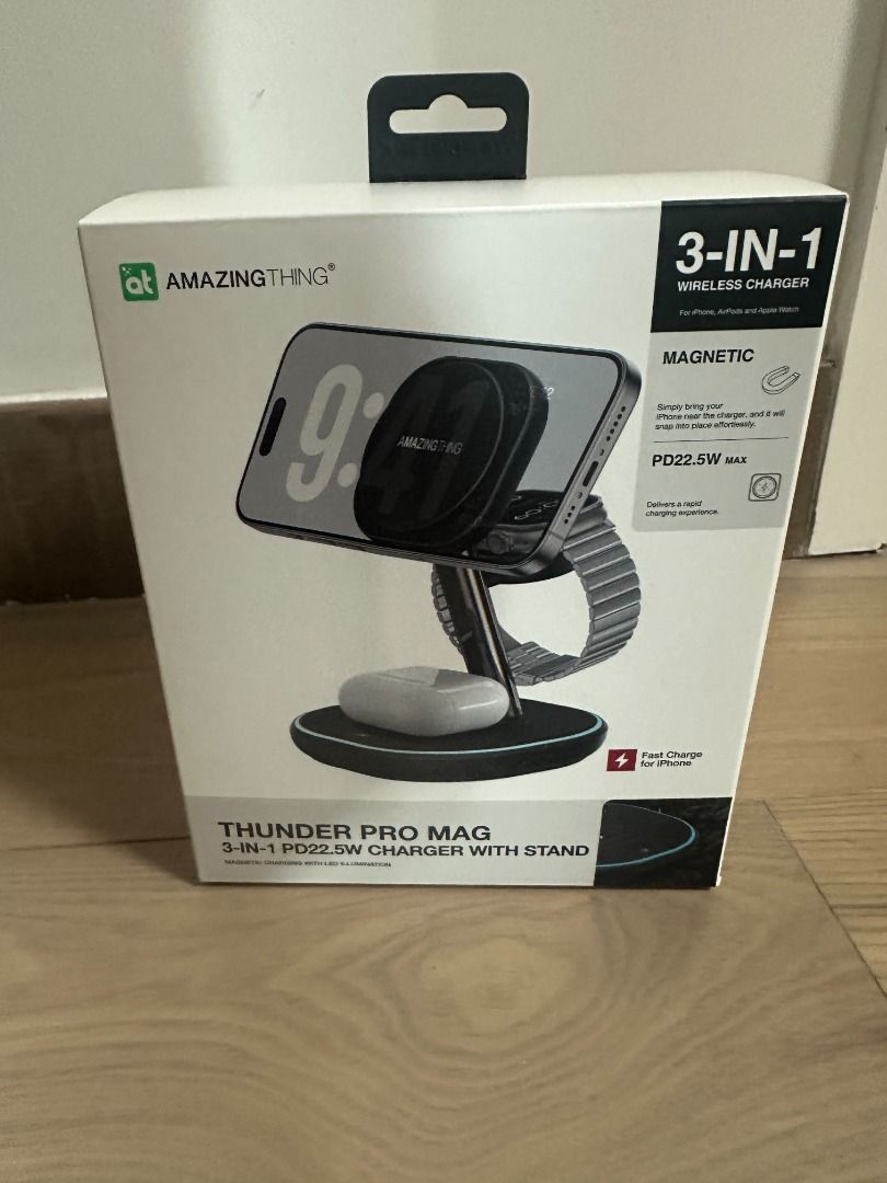 Amazing Thing 3-in-1 Wireless Magnetic Fast Charger 無線充電 磁吸充電 快叉 無線叉電 磁 ...