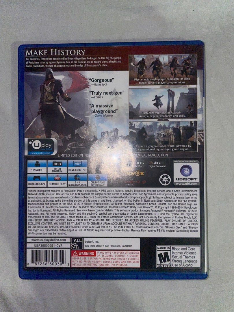 Assassin’s Creed Unity (PS4), Video Gaming, Video Games, PlayStation on ...