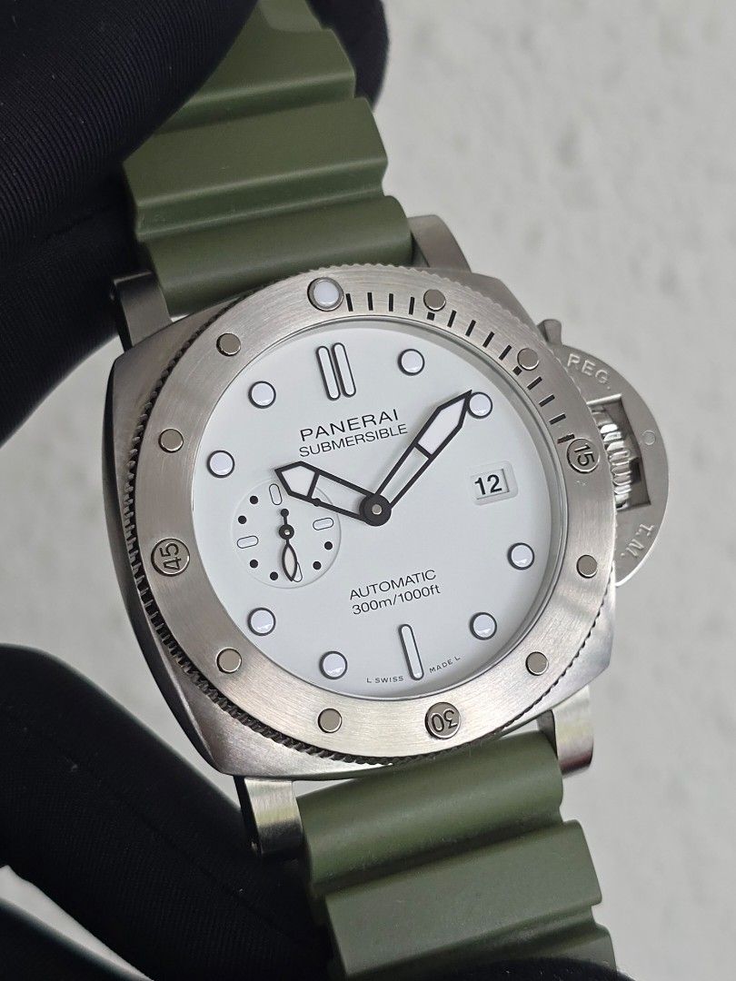 [8 YRS WARRANTY!] PANERAI SUBMERSIBLE WHITE DIAL 44MM QUARANTAQUATTRO ...