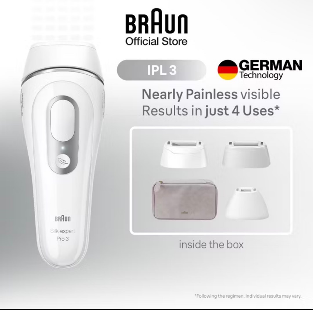 Braun Silk-expert Pro 3 IPL Hair Removal Device, Beauty & Personal Care ...