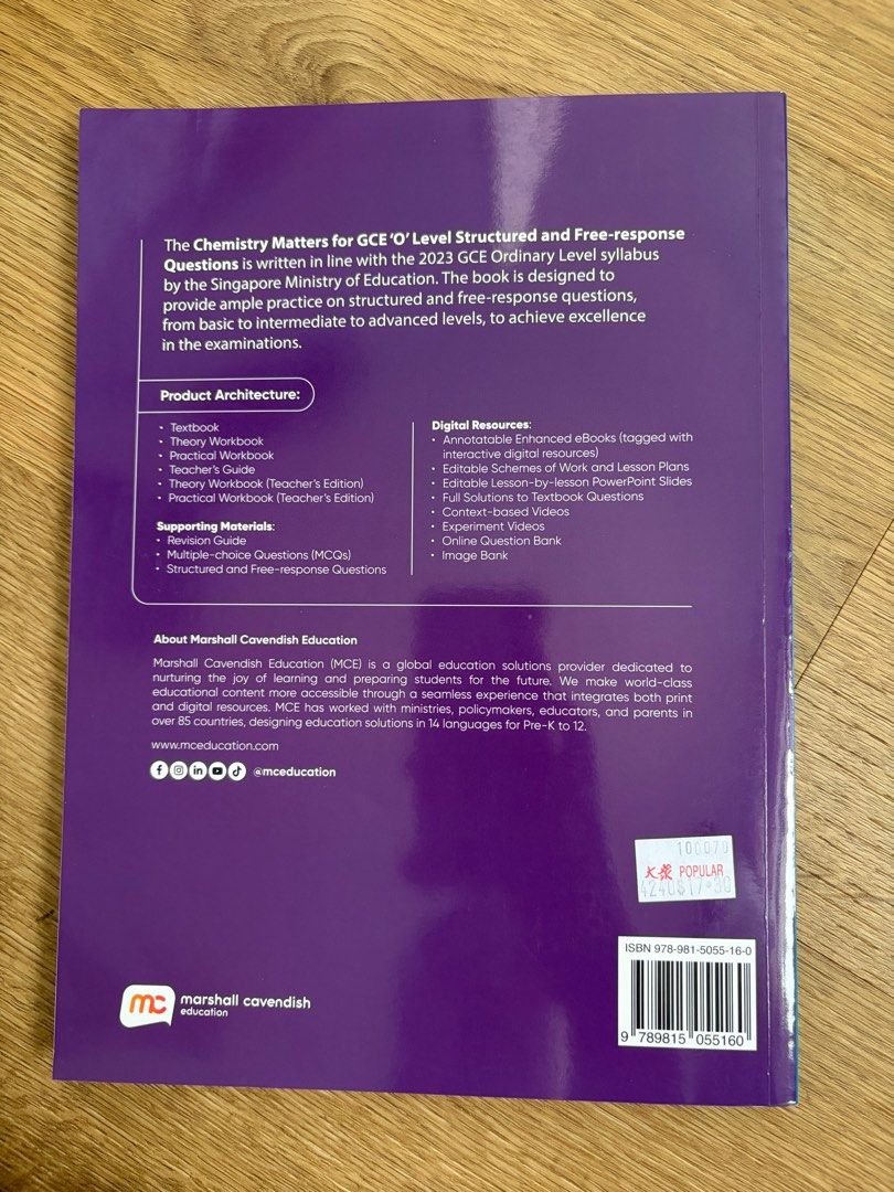 GCE 'O' Level Chemistry Matters Structured Questions, Hobbies & Toys ...