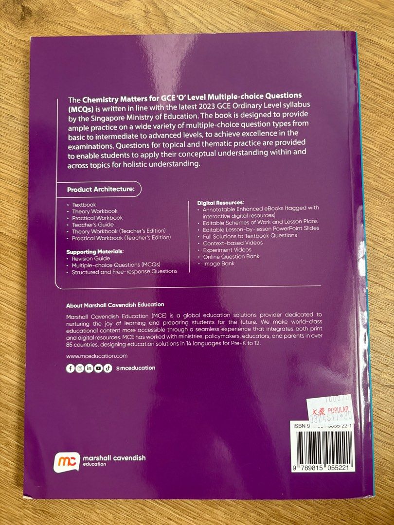 GCE 'O' Level Chemistry Matters MCQs Textbook, Hobbies & Toys, Books ...