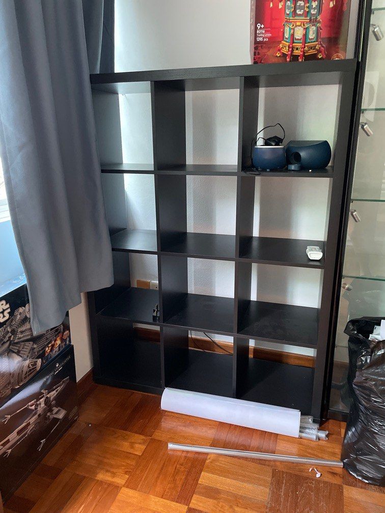 IKEA Kallax Shelving Unit - Black, Furniture & Home Living, Furniture ...