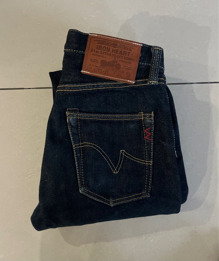 IRON HEART 666S 210Z SELVEDGE DENIM SLIM STRAIGHT CUT JEANS INDIGO ...