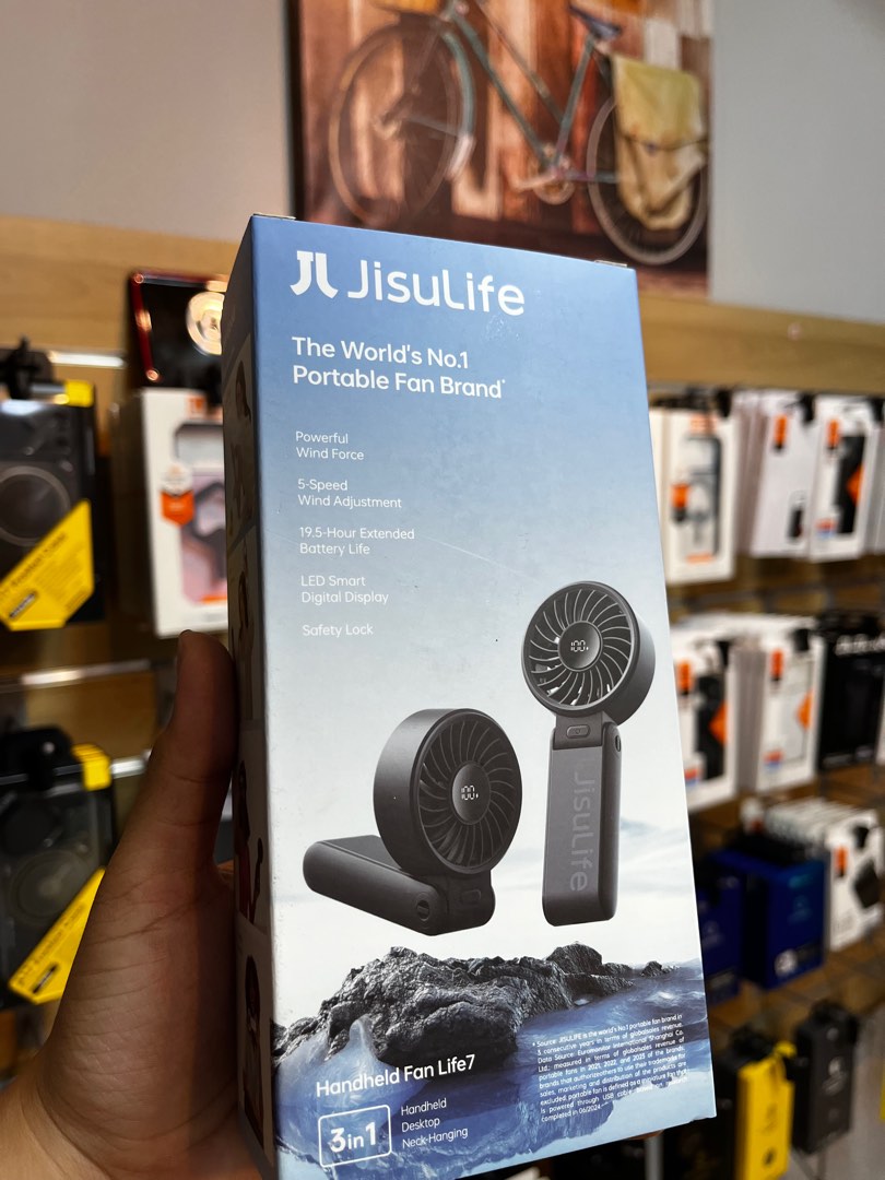 JisuLife Life7-50 HandHeld Hand Fan Life7 5000mAh Rechargeable 5 Speeds ...