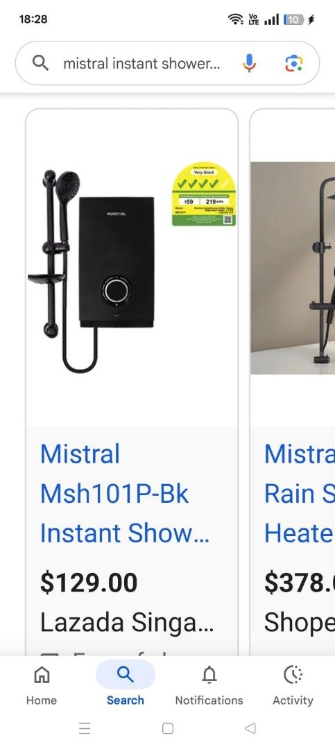 Mistral MSH101P-Bk Instant Shower Heater, TV & Home Appliances, Water ...