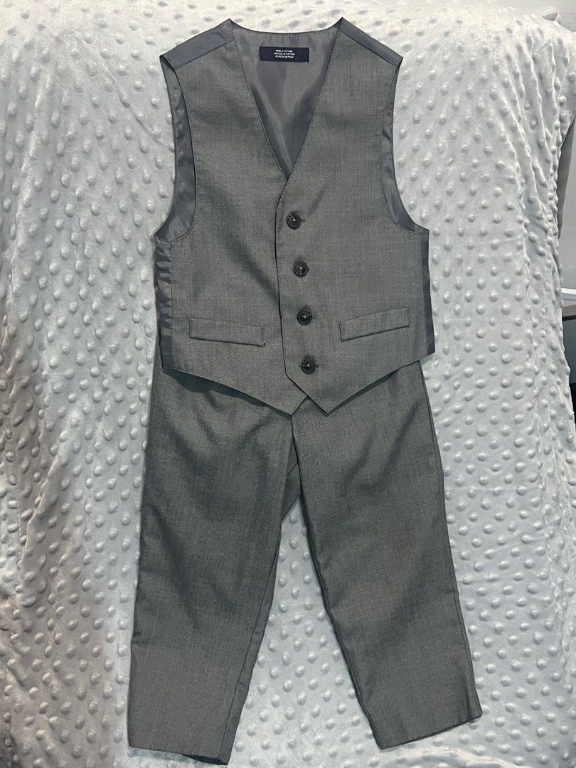 Nautica Gray Vest and Pants Set, Babies & Kids, Babies & Kids Fashion ...