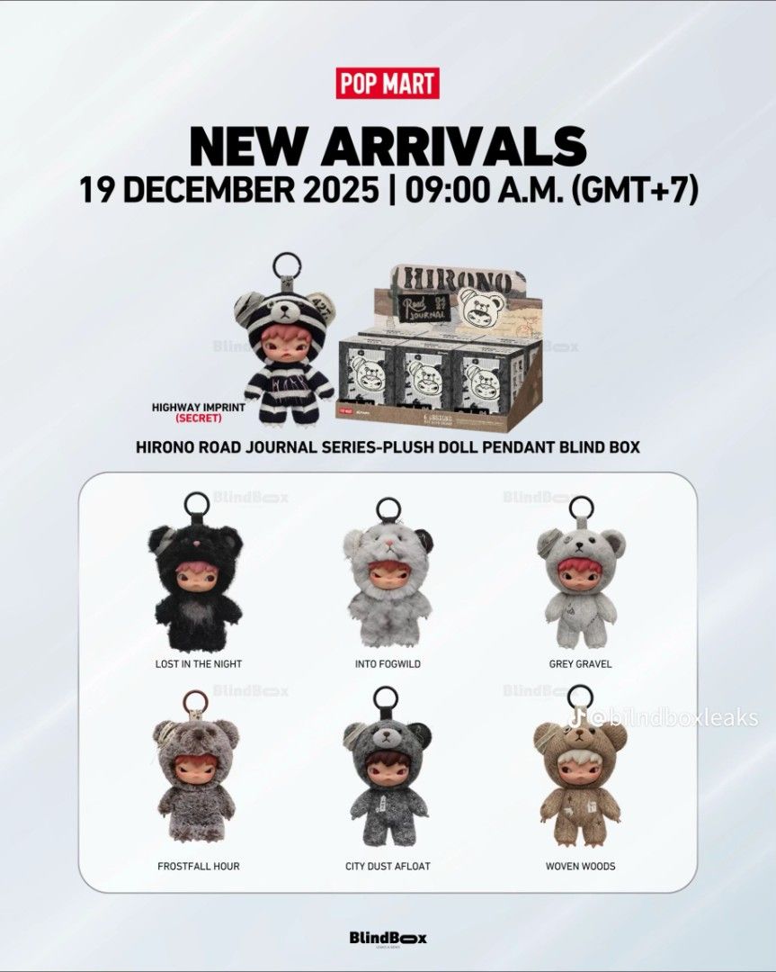 Popmart Hirono Road Journal Series Plush Pendant Blind Box, Hobbies ...