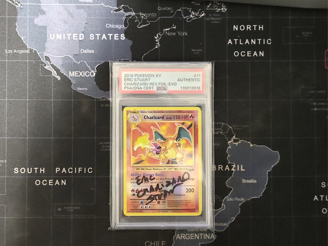 PSA/DNA Slab Authentic 2016 Charizard Evolutions Reverse Foil Autograph ...