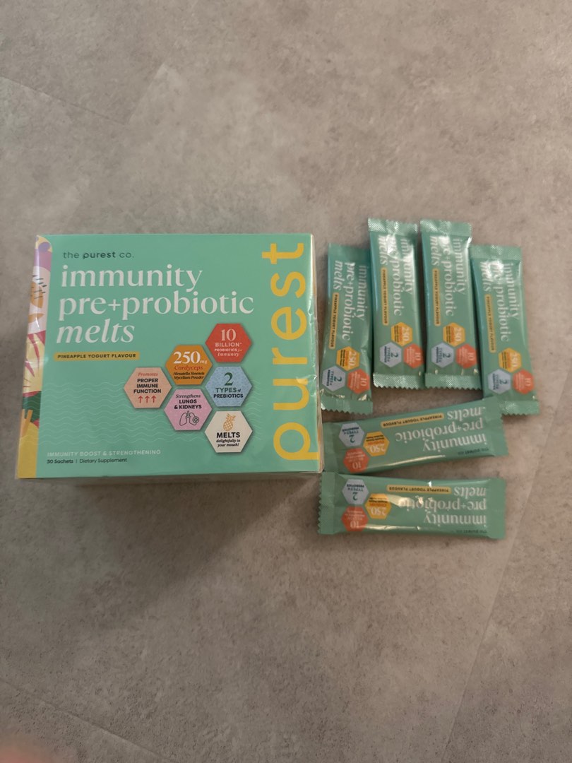 The Purest Co Pre+Probiotic Melts, Health & Nutrition, Health ...