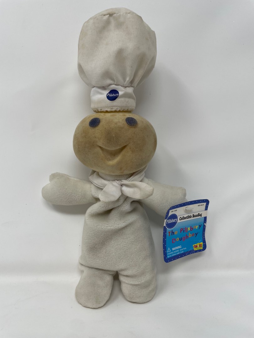 Vintage Rare 1996 Pillsbury Doughboy Poppin' Fresh 8" plush doll bean ...