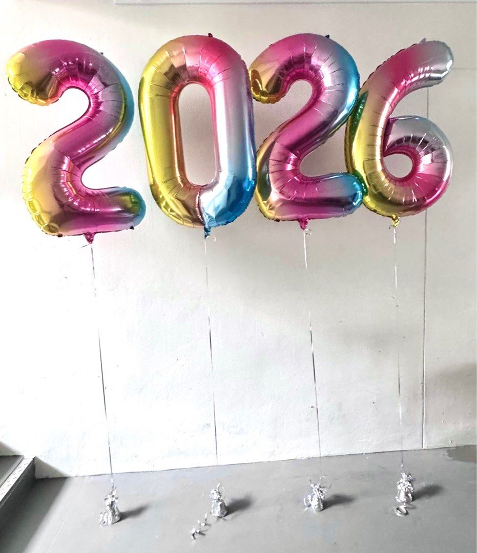 [HELIUM] 40 Inch Rainbow 2026 Helium Bouquet, Hobbies & Toys, Occasions ...