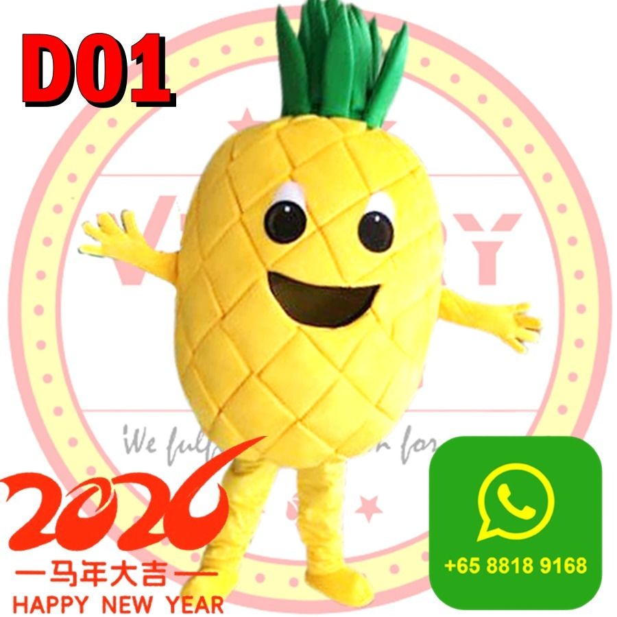 🍍D01 - 旺旺来 Pineapple Mascot Costume – Prosperity & Good Fortune ...
