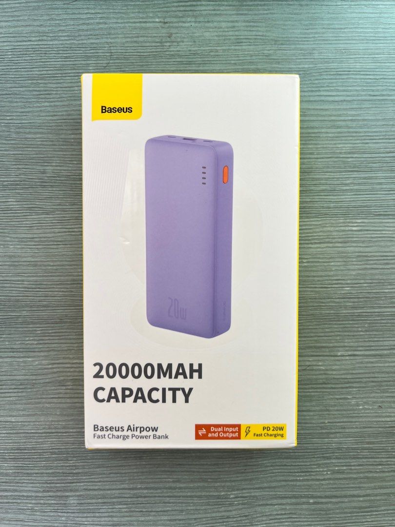 URGENT Baseus Airpow 20W 20000mAh Power Bank - Purple, Mobile Phones ...