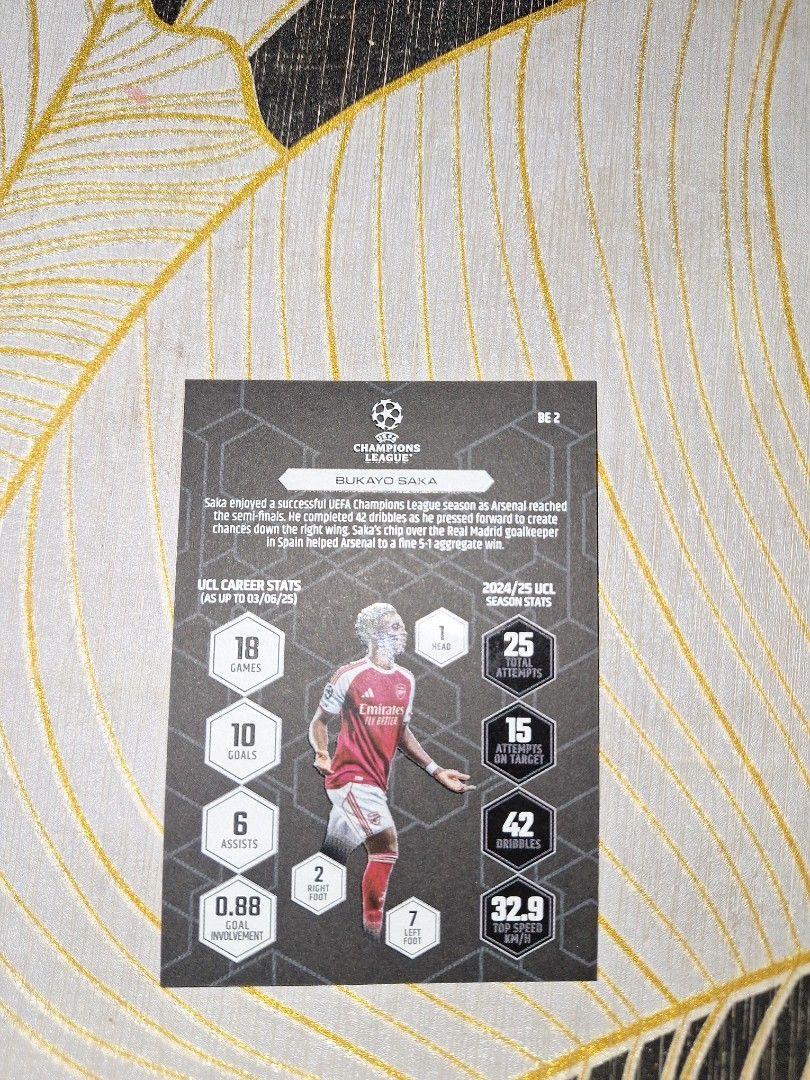 Bukayo Saka Black Egde Edition 2025/2026, Hobbies & Toys, Toys & Games ...