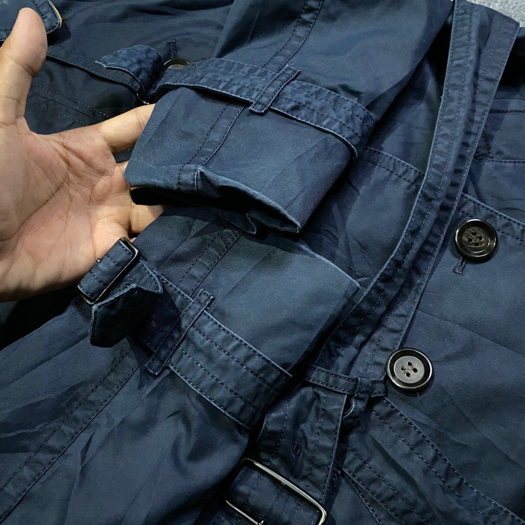 Coach Navy Blue Belted Trench Coat, Women's Fashion, Coats, Jackets and ...