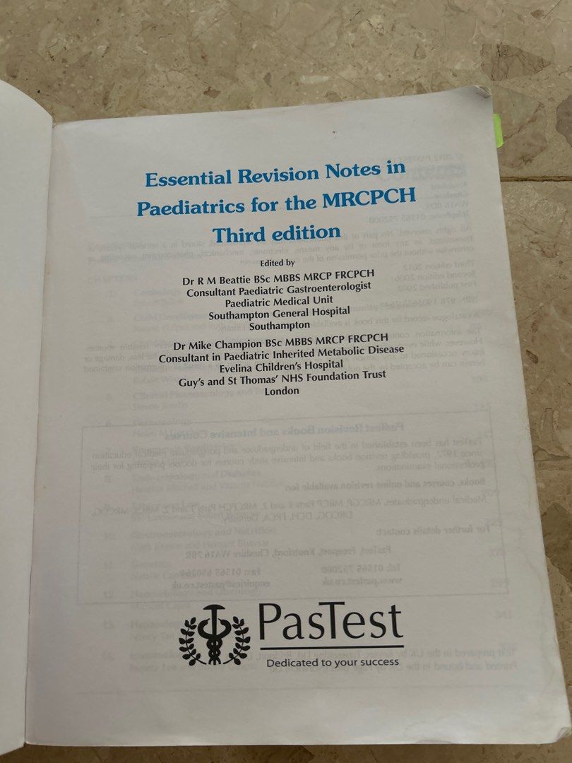 Essential Revision Notes in Paediatrics for the MRCPCH, Hobbies & Toys ...