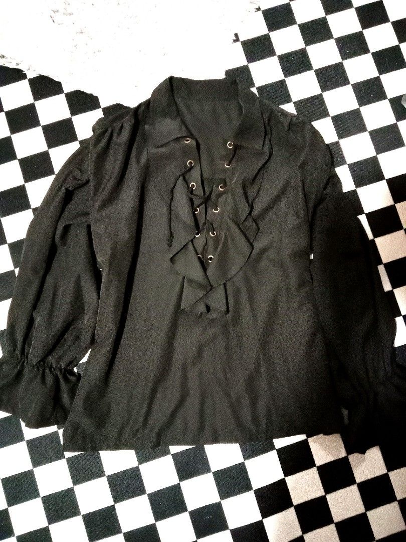 Gothic vampiresque shirt blouse 🖤, Women's Fashion, Tops, Blouses on ...