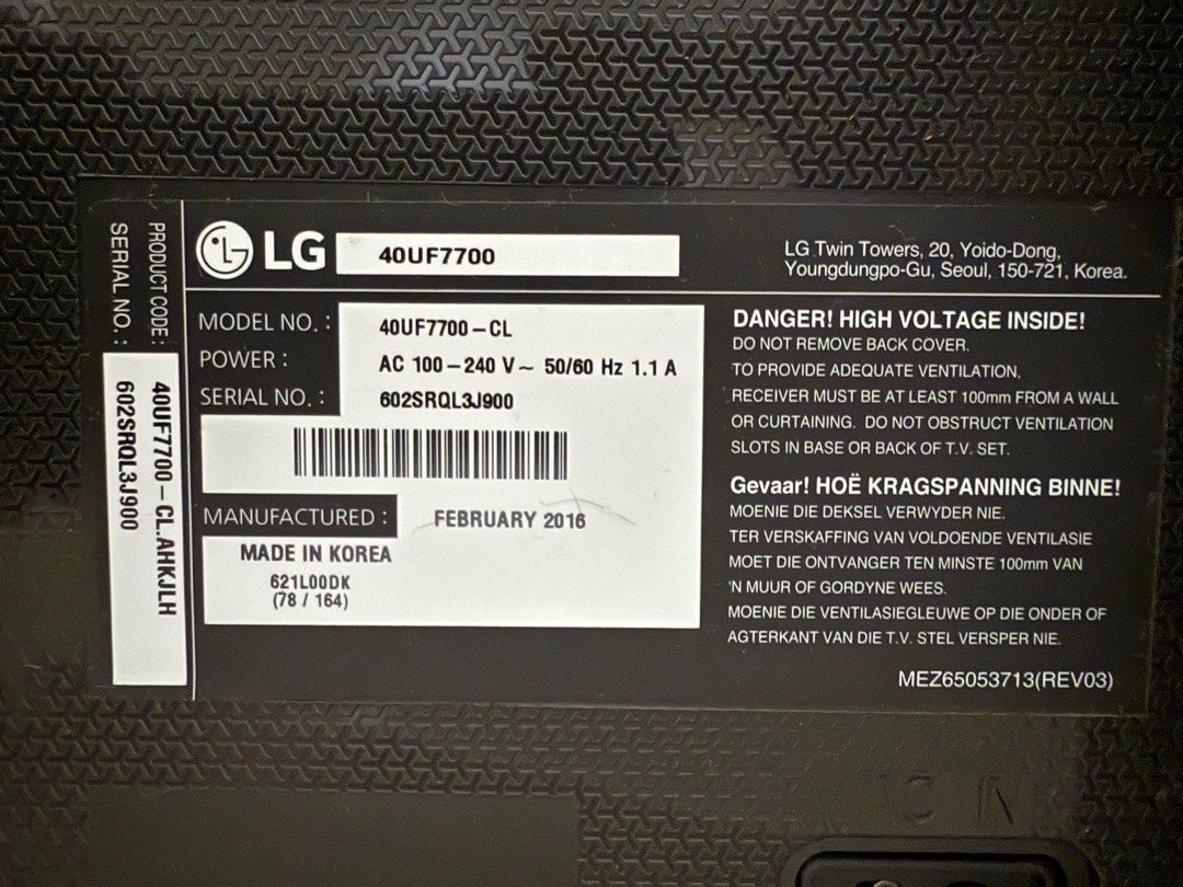 LG 40UF7700 Smart TV, 家庭電器, 電視 & 其他娛樂, 電視 - Carousell