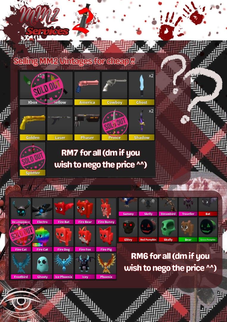 Selling MM2 Godlys, Vintages and Pets, Video Gaming, Gaming Accessories ...