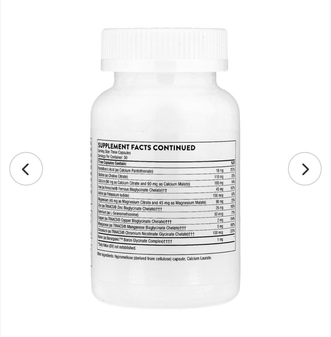 Thorne Basic Prenatal (New), Health & Nutrition, Health Supplements ...