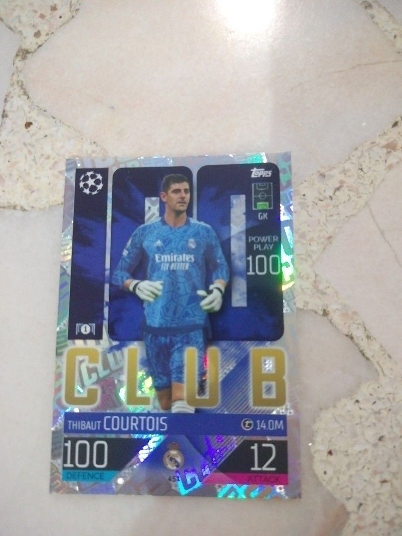 Topps Club Thibaut Courtois Trading Card, Hobbies & Toys, Memorabilia ...
