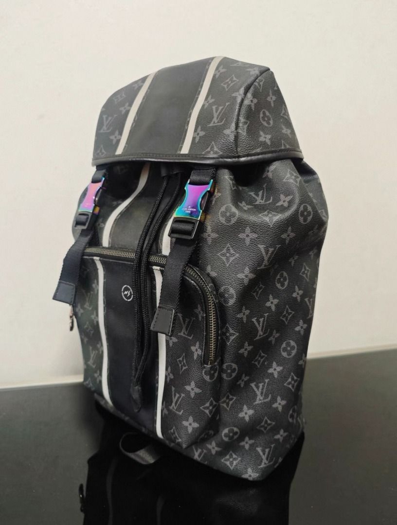 92%新！Louis Vuitton LV x 藤原浩 Fragment 聯名款 🇫🇷 🇯🇵 Zack閃電書包背包 Black Eclipse Monogram Zack Backpack ...