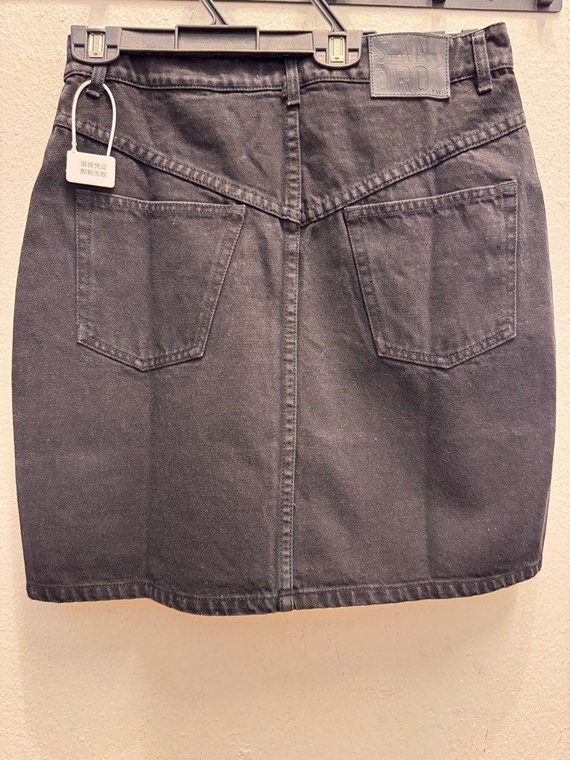 🖤 Sandro Paris Black Denim Skirt｜High Waist｜Slim Fit 👗 , Women's ...