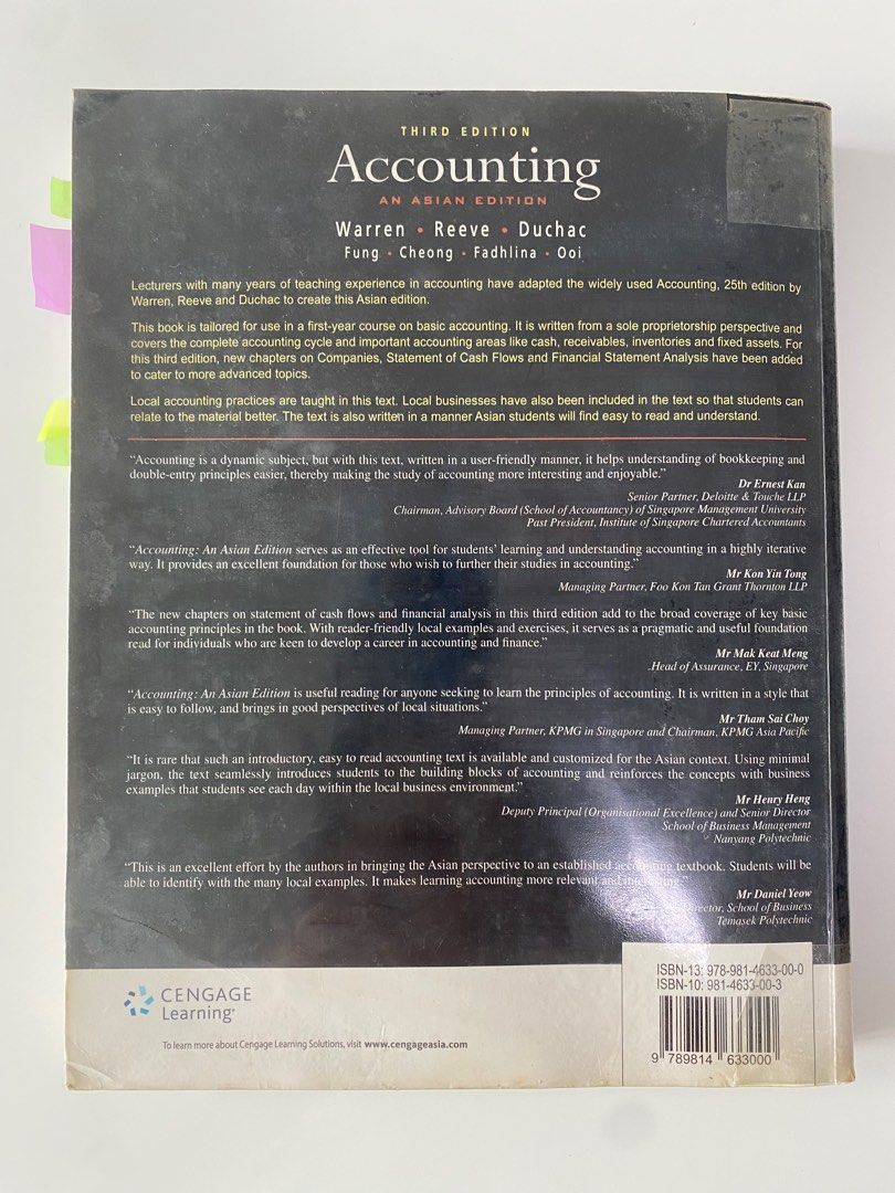 Accounting: An Asian Edition Textbook, Hobbies & Toys, Books ...