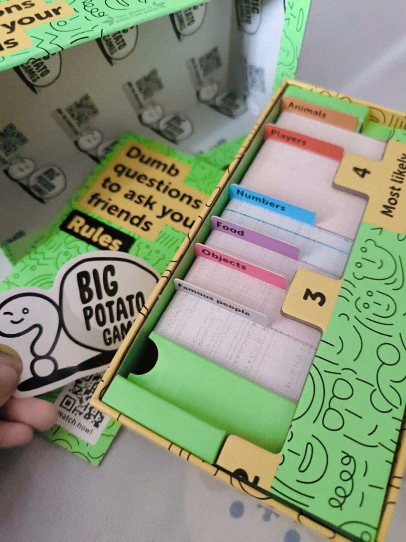 big potato games dumb questions to ask your friends board card games ...