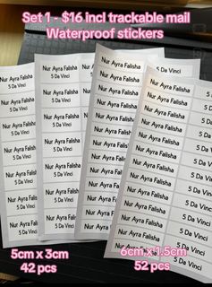 🏷️ Custom Name Stickers - Waterproof (White / Color / Patterns ...