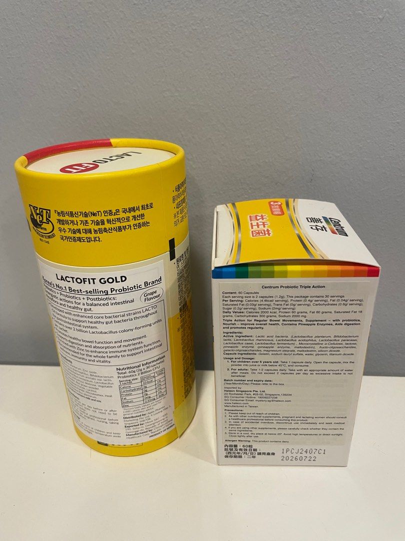 Lacto-Fit Gold (Sold) & Centrum Probiotic Triple Action Supplements ...