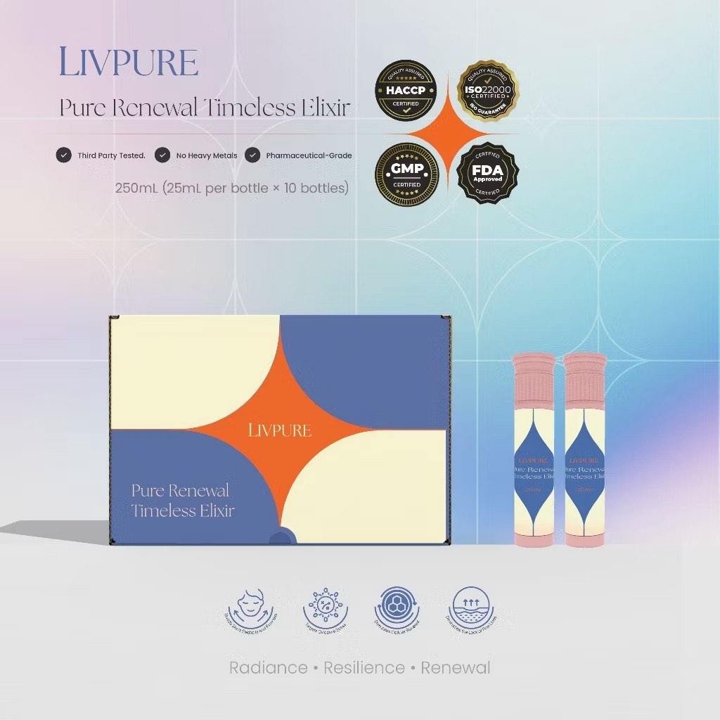 [6 boxes $45 each] Lassie Manna Livpure Pure Renewal Timeless Elixir ...
