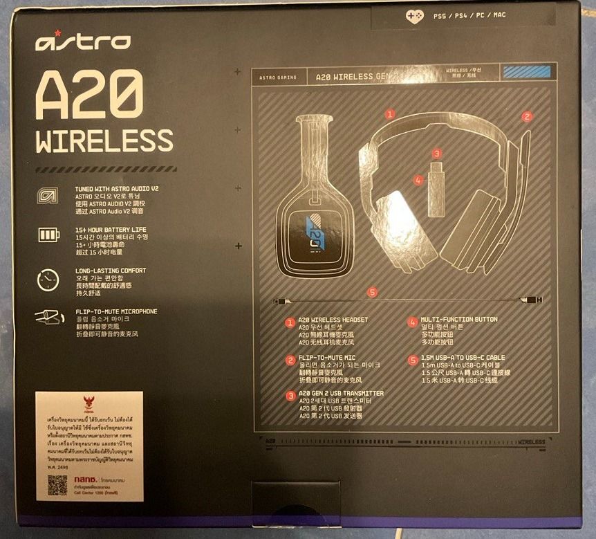Logitech Astro A20 Wireless 無線電競耳機, 音響器材, 頭戴式/罩耳式耳機 - Carousell